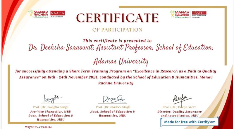 successfully completed | Dr. Deeksha Saraswat successfully completed | Dr. Deeksha Saraswat