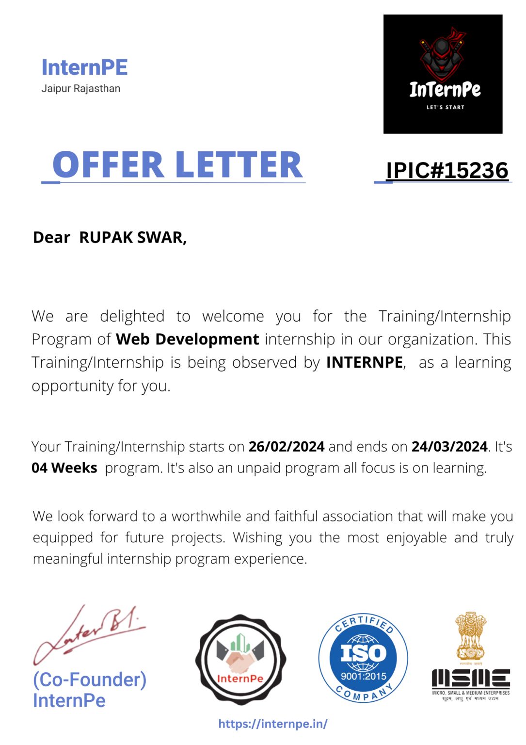 RUPAK SWAR on LinkedIn: #internship #internpe #webdevelopment # ... RUPAK SWAR on LinkedIn: #internship #internpe #webdevelopment # ...