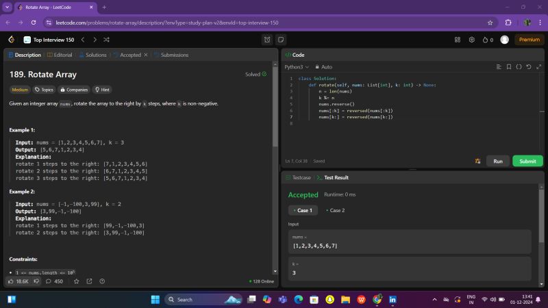 Soumyashree Rath on LinkedIn: 📌 Solved Problem_6: Rotate Array 📌Problem ... Soumyashree Rath on LinkedIn: 📌 Solved Problem_6: Rotate Array 📌Problem ...