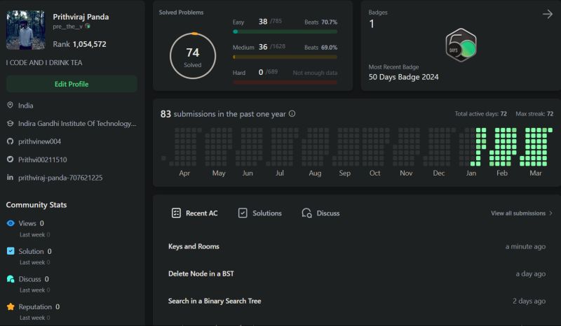 Advancing in LeetCode75 with C++ | Prithviraj Panda posted on the topic ... Advancing in LeetCode75 with C++ | Prithviraj Panda posted on the topic ...
