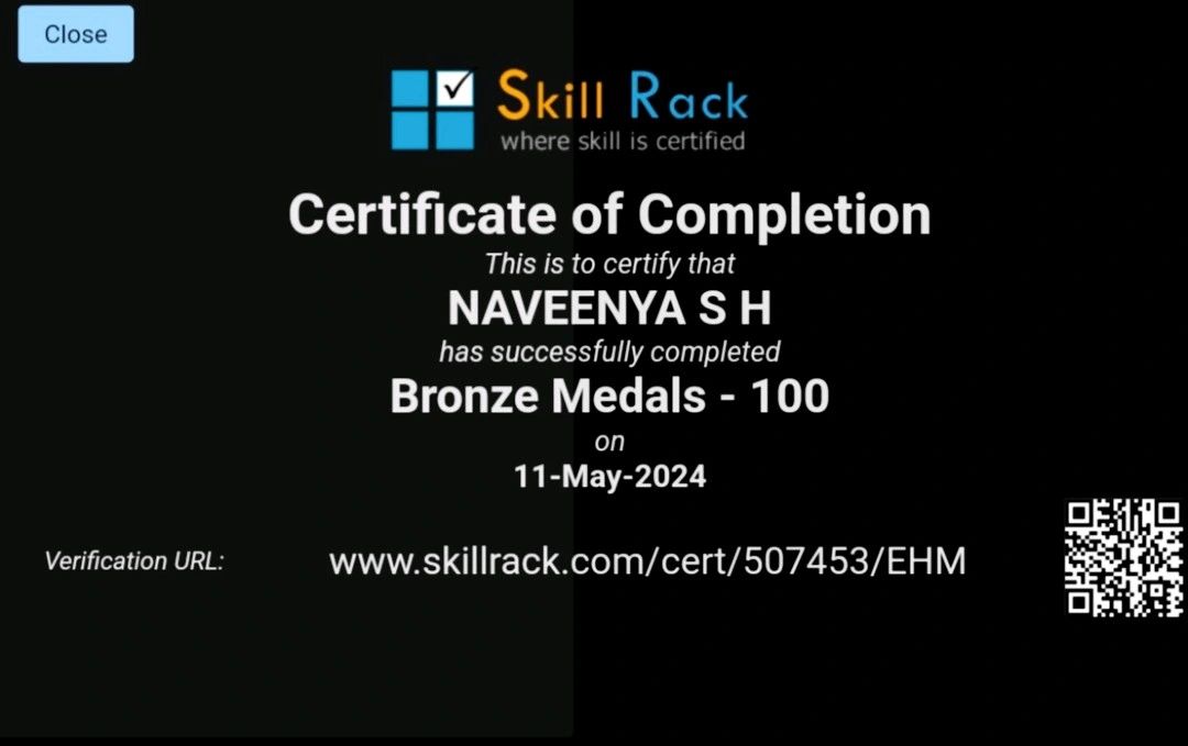 Naveenya Sathish on LinkedIn: #skillrack #bronzemedalist # ... Naveenya Sathish on LinkedIn: #skillrack #bronzemedalist # ...