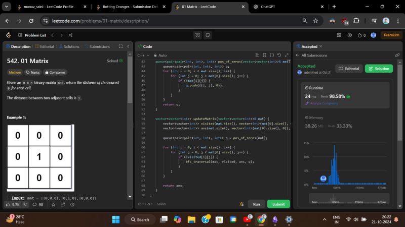 Manav Saini on LinkedIn: #100daysofcode #dsa #leetcode #matrix #bfs # ... Manav Saini on LinkedIn: #100daysofcode #dsa #leetcode #matrix #bfs # ...