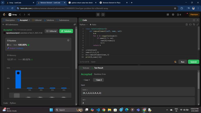 #100daysofcode #day2 #leetcode #python #codingchallenge #dsa ... #100daysofcode #day2 #leetcode #python #codingchallenge #dsa ...
