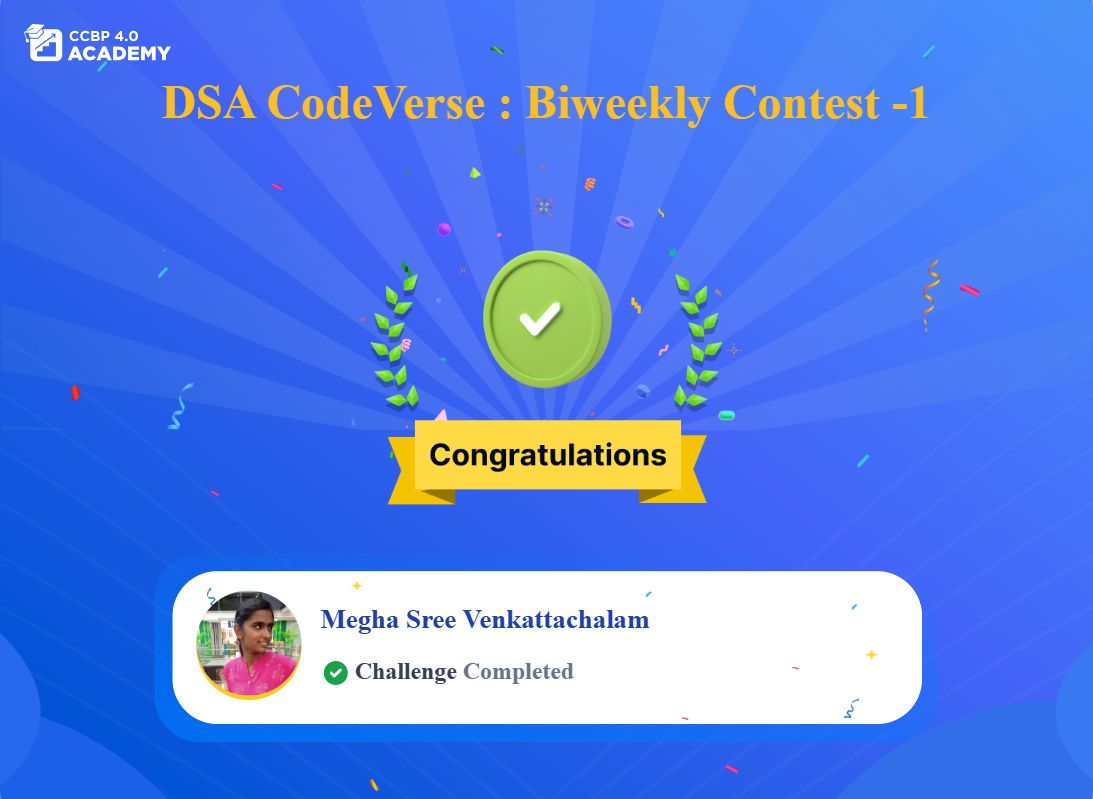 Megha Sree Venkattachalam on LinkedIn: #nxtwave #ccbpians #dsa # ... Megha Sree Venkattachalam on LinkedIn: #nxtwave #ccbpians #dsa # ...