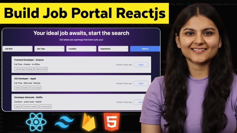 How to build a Job Portal with ReactJS, Tailwind CSS | Etisha Garg ... How to build a Job Portal with ReactJS, Tailwind CSS | Etisha Garg ...