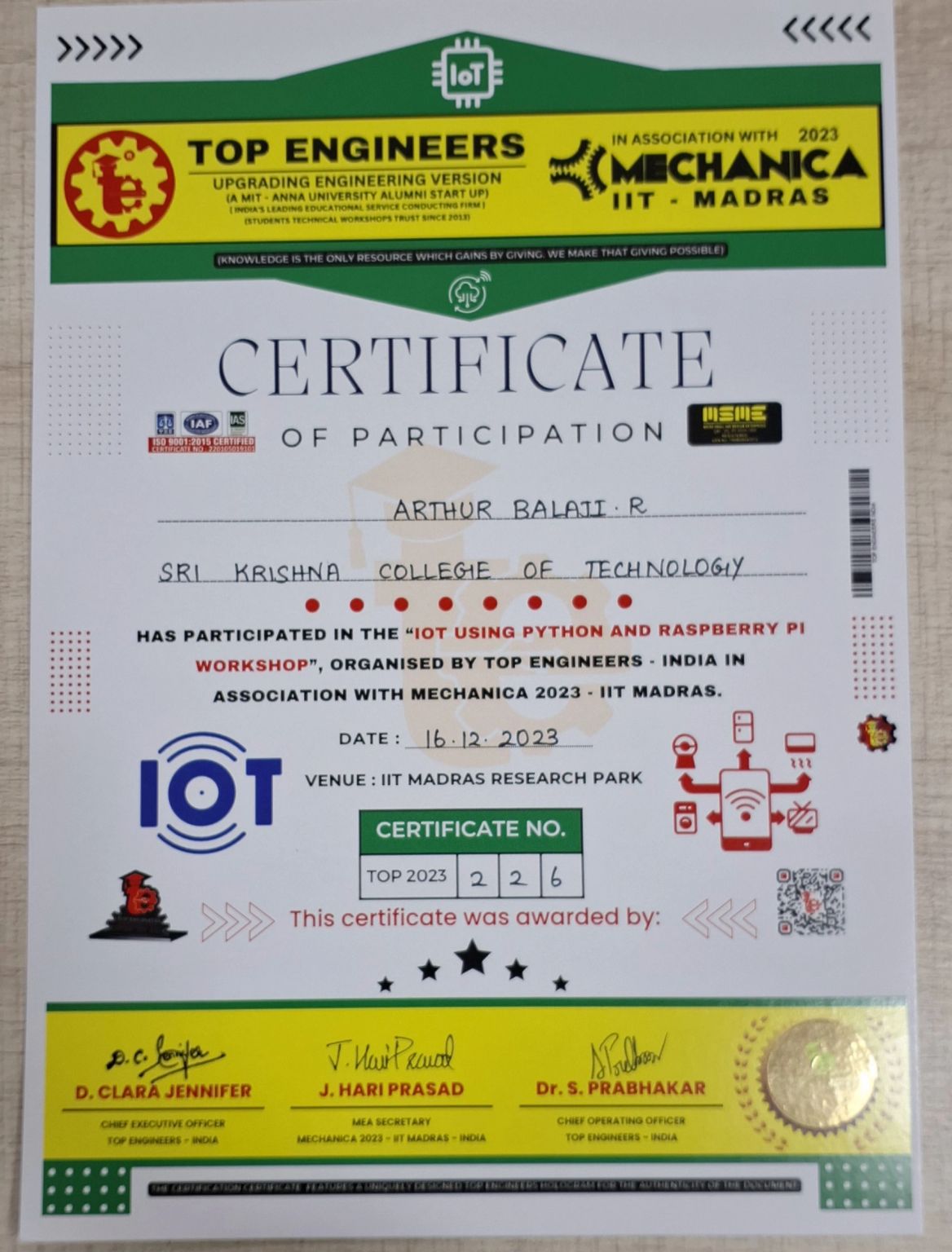 #iot #raspberrypi #python #continuouslearning | ARTHUR BALAJI R #iot #raspberrypi #python #continuouslearning | ARTHUR BALAJI R