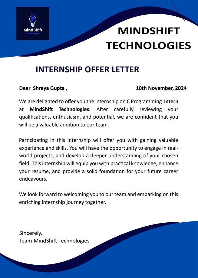 Shreya Gupta on LinkedIn: #internshipjourney #programming #cprogramming ... Shreya Gupta on LinkedIn: #internshipjourney #programming #cprogramming ...