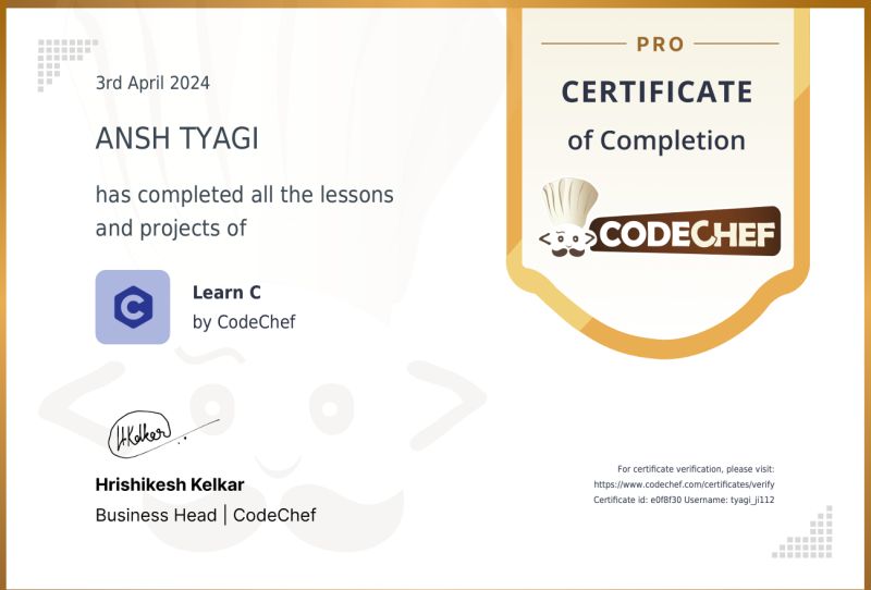 ANSH TYAGI on LinkedIn: #codeshef ANSH TYAGI on LinkedIn: #codeshef