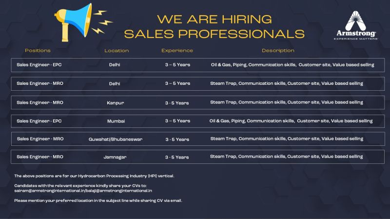 #armstronginternational #solutionsales #hpi #hiring | Balaji Ravindran #armstronginternational #solutionsales #hpi #hiring | Balaji Ravindran