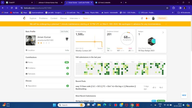 Completing 200 LeetCode questions! | Aman Kumar Jha posted on the topic ... Completing 200 LeetCode questions! | Aman Kumar Jha posted on the topic ...