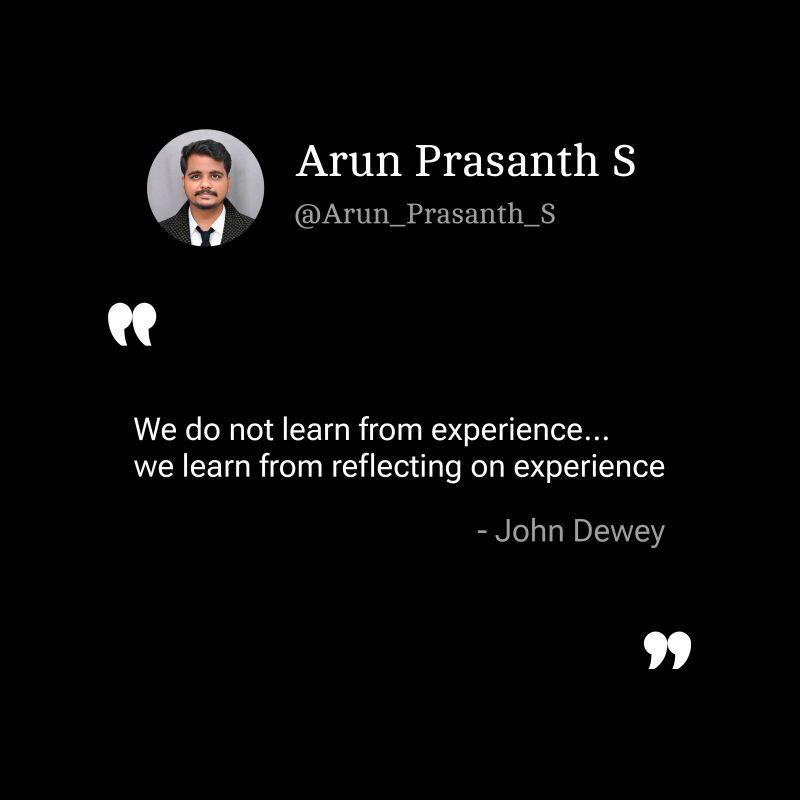 ARUN PRASANTH S on LinkedIn: #reflection #learning #growthmindset # ... ARUN PRASANTH S on LinkedIn: #reflection #learning #growthmindset # ...