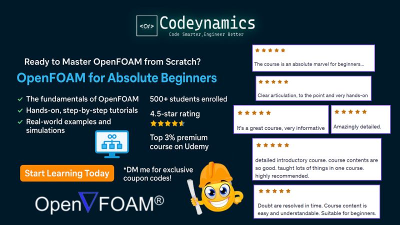 #openfoam #cfd #onlinelearning #udemycourse #engineering #fluiddynamics ... #openfoam #cfd #onlinelearning #udemycourse #engineering #fluiddynamics ...