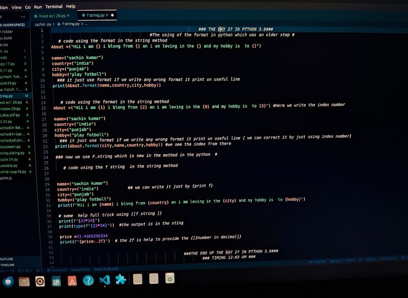 Sachin Kumar on LinkedIn: #python #fstrings #programming #learningjourney Sachin Kumar on LinkedIn: #python #fstrings #programming #learningjourney
