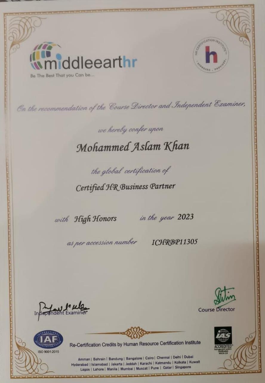 Mohammed Aslam Khan, CHRBP/CHRM on LinkedIn: #hr #hrcommunity #hrci # ... Mohammed Aslam Khan, CHRBP/CHRM on LinkedIn: #hr #hrcommunity #hrci # ...