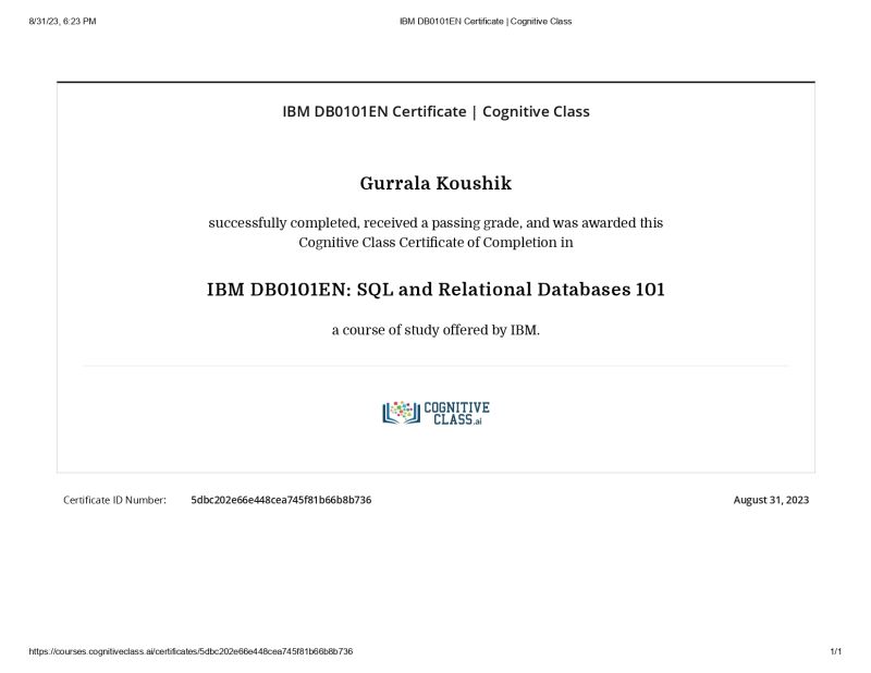 Gurrala Koushik on LinkedIn: #sqlcertified #relationaldatabases # ... Gurrala Koushik on LinkedIn: #sqlcertified #relationaldatabases # ...