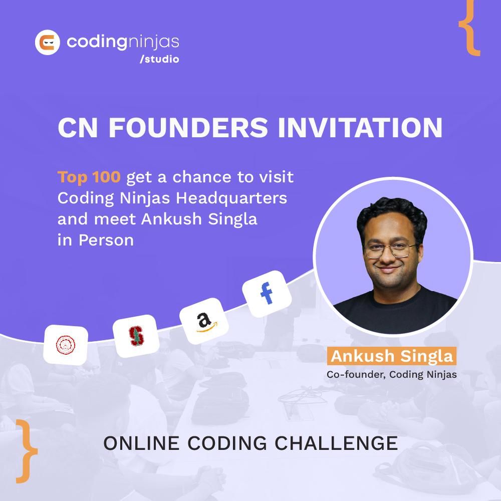 Let's code on LinkedIn: #codingninjas #codingcontest Let's code on LinkedIn: #codingninjas #codingcontest