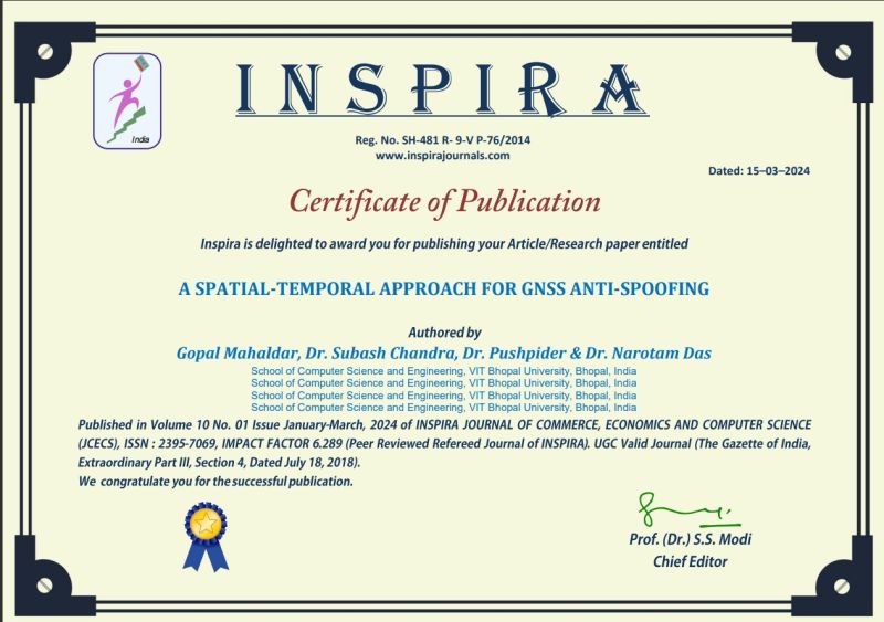 GOPAL MAHALDAR on LinkedIn: #research #gnss #antispoofing #inspirajcecs GOPAL MAHALDAR on LinkedIn: #research #gnss #antispoofing #inspirajcecs