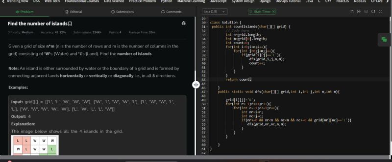 #geekstreaks2025 #dsa #graphtraversal #islandproblem #codingeveryday ... #geekstreaks2025 #dsa #graphtraversal #islandproblem #codingeveryday ...