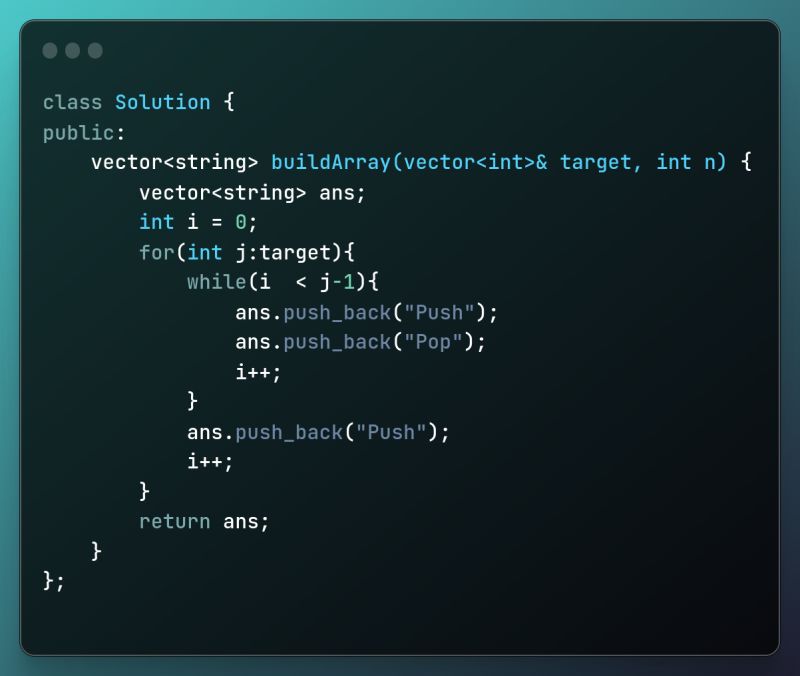 Day75 of #100daysofcodechallenge: Build an Array With Stack Operations ... Day75 of #100daysofcodechallenge: Build an Array With Stack Operations ...