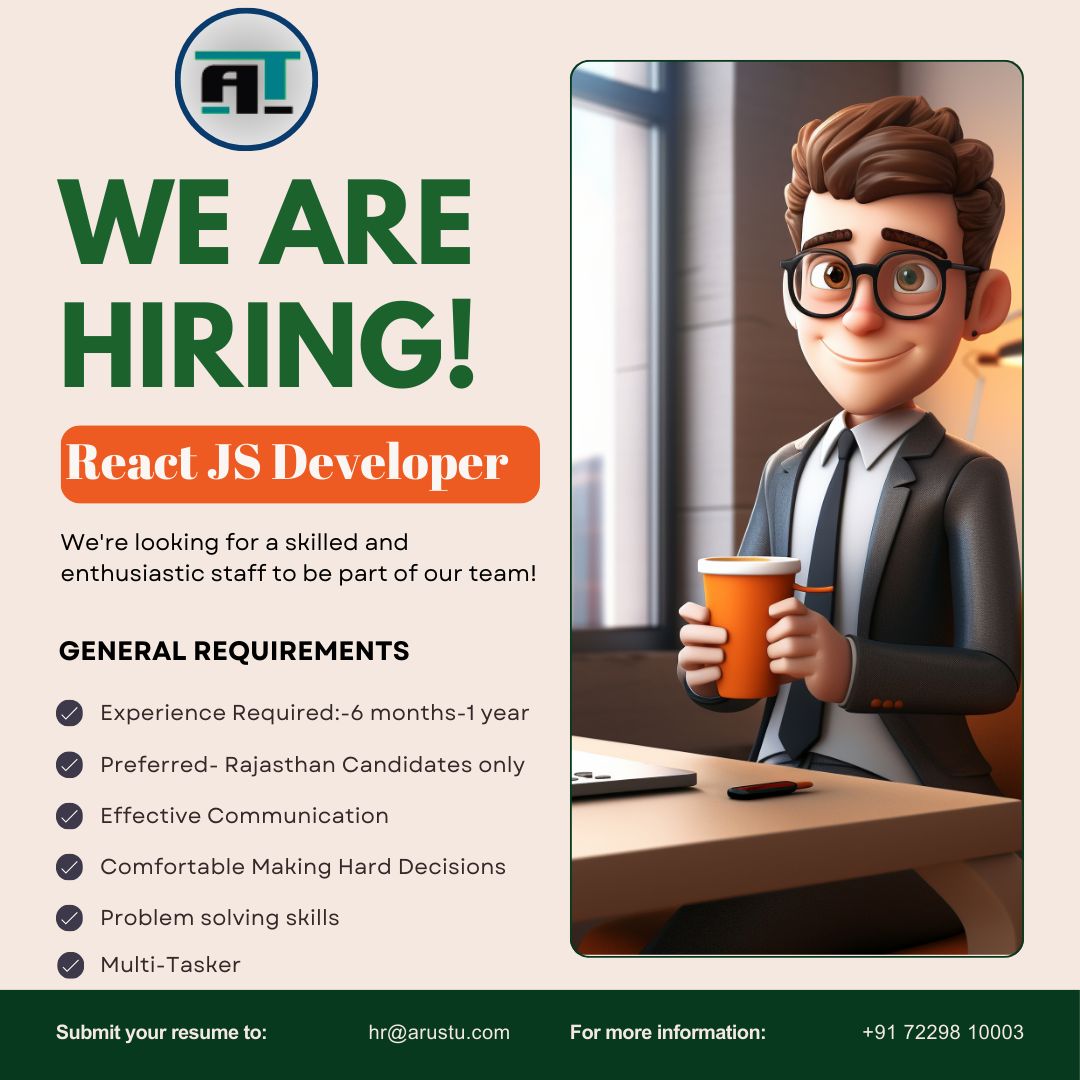 #hiring #hiringalert #hiringdevelopers #hiringtech #reactjs… | Arustu ... #hiring #hiringalert #hiringdevelopers #hiringtech #reactjs… | Arustu ...