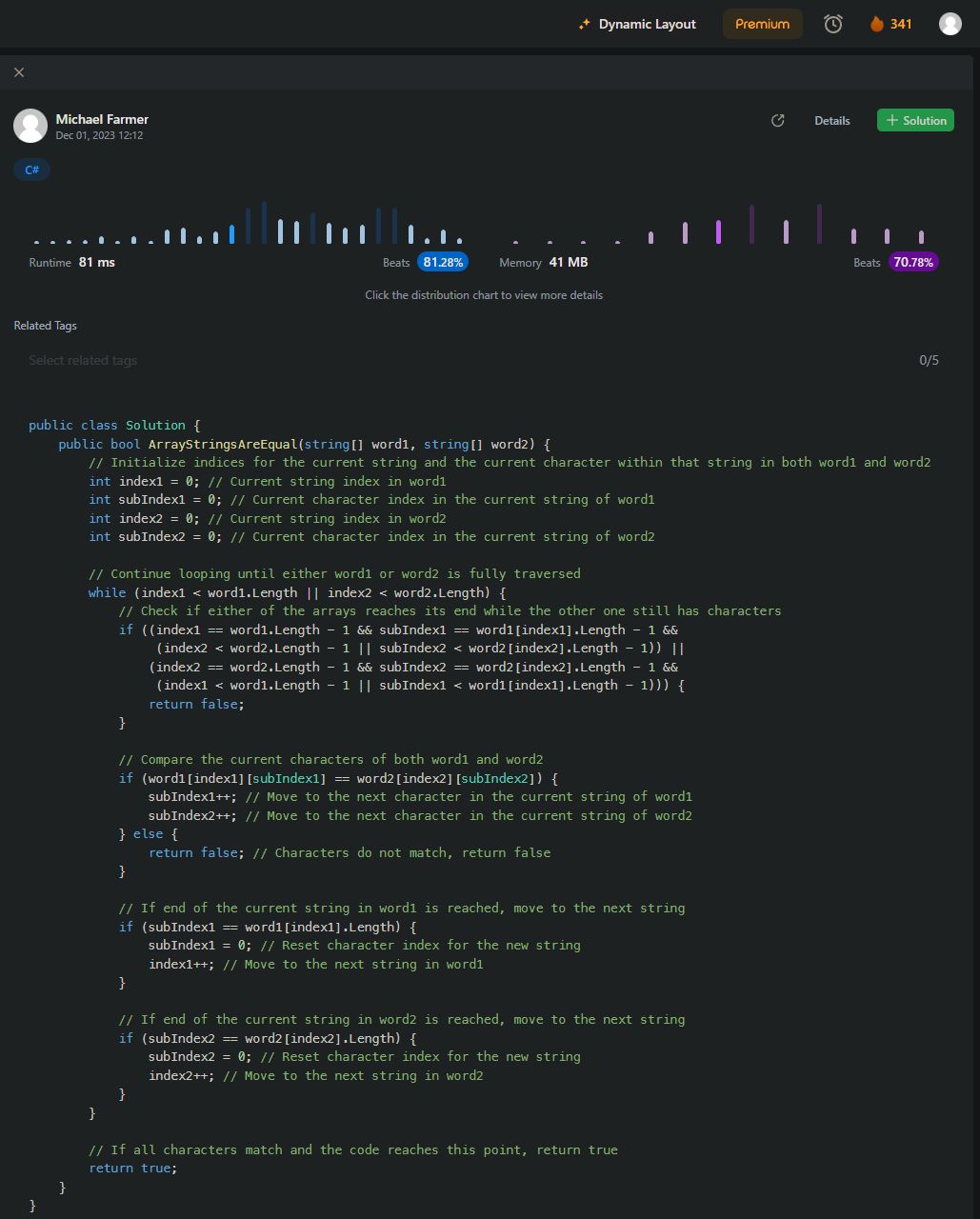 Michael Farmer on LinkedIn: Day 341 of Daily LeetCode | 1662. Check If ... Michael Farmer on LinkedIn: Day 341 of Daily LeetCode | 1662. Check If ...