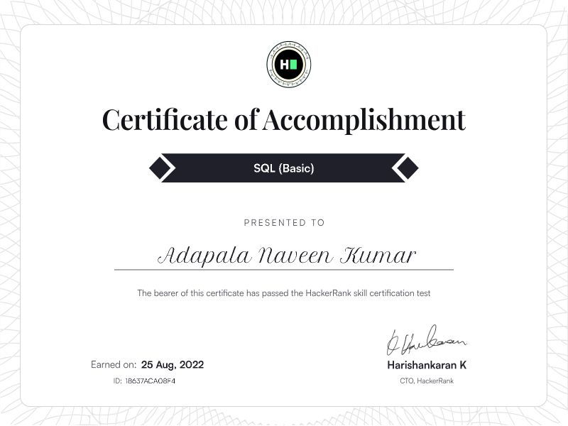 Adapala Naveen Kumar on LinkedIn: In this post, I want to share my ... Adapala Naveen Kumar on LinkedIn: In this post, I want to share my ...