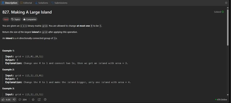 Leetcode Problem 827 :- Making a Large Island Problem… | Harsh Gupta Leetcode Problem 827 :- Making a Large Island Problem… | Harsh Gupta