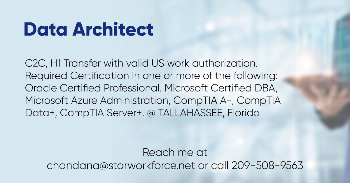 StarTekk on LinkedIn: Data Architect StarTekk on LinkedIn: Data Architect