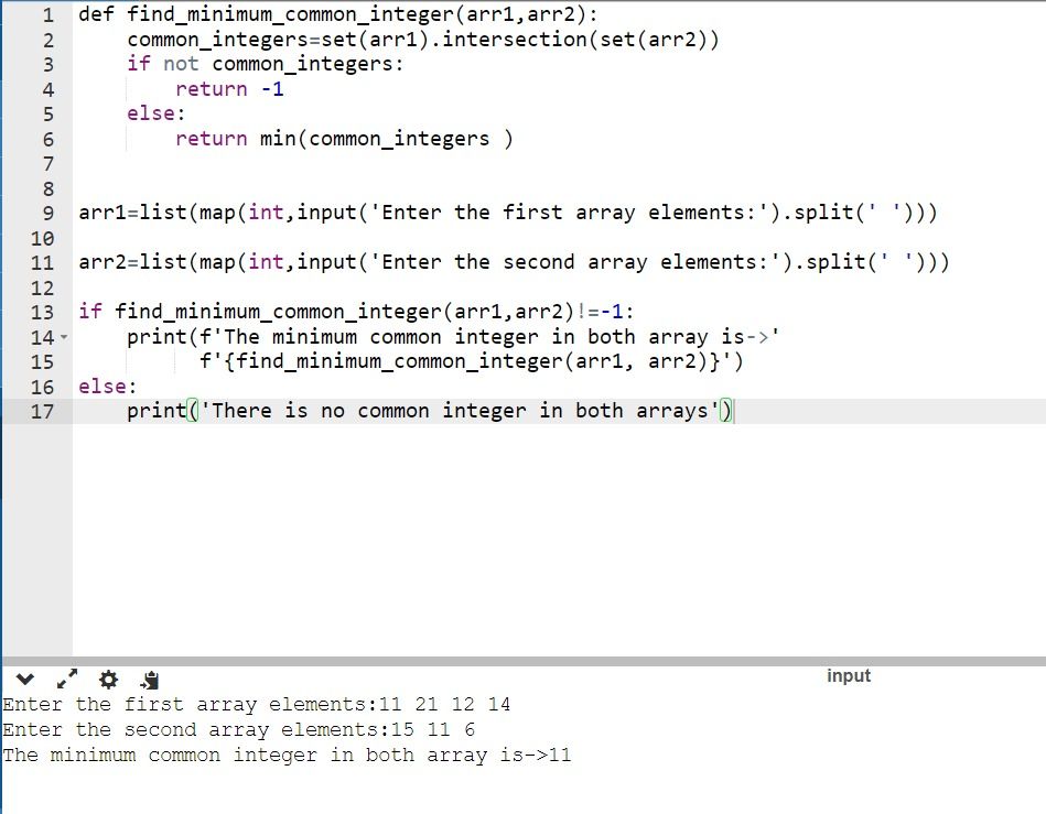 Day 57: Finding Minimum Integer in Two Arrays | Manju Bashini posted on ... Day 57: Finding Minimum Integer in Two Arrays | Manju Bashini posted on ...