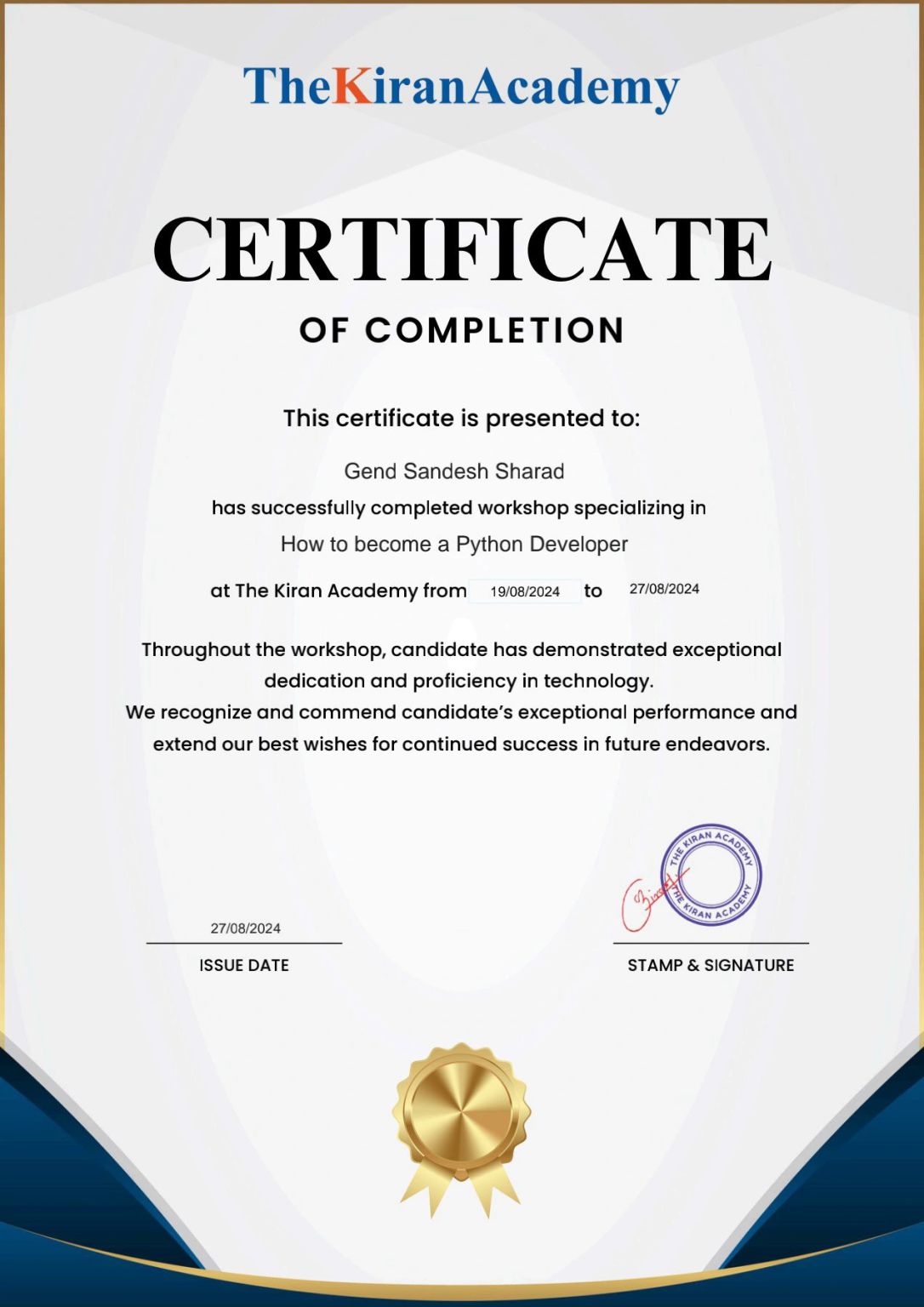 sandesh gend on LinkedIn: #python #learning #thekiranacademy sandesh gend on LinkedIn: #python #learning #thekiranacademy