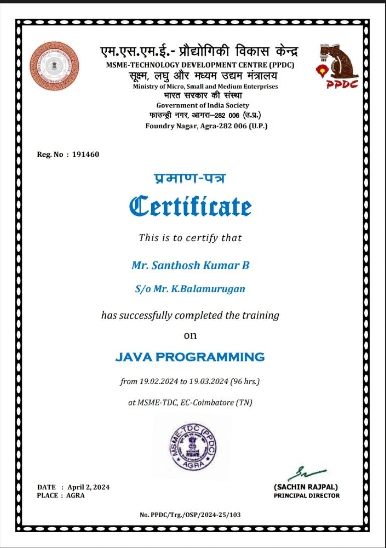 #java #programming | Santhosh Kumar B #java #programming | Santhosh Kumar B