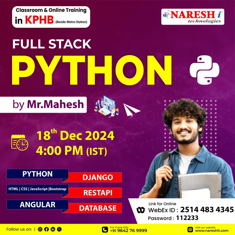 Naresh i Technologies on LinkedIn: #python #fullstackpython # ... Naresh i Technologies on LinkedIn: #python #fullstackpython # ...