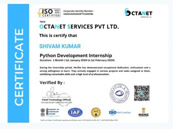 SHIVAM KUMAR on LinkedIn: #python #pythoninternship #pythondeveloper # ... SHIVAM KUMAR on LinkedIn: #python #pythoninternship #pythondeveloper # ...