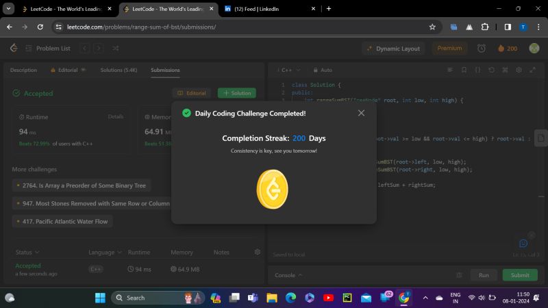 Tanya Singh on LinkedIn: #200daysofcodechallenge #leetcode Tanya Singh on LinkedIn: #200daysofcodechallenge #leetcode