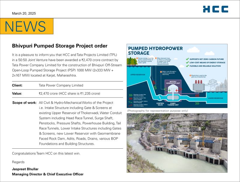 HCC-TPL JV wins Rs 2,470 Cr order from Tata Power | Hindustan ... HCC-TPL JV wins Rs 2,470 Cr order from Tata Power | Hindustan ...