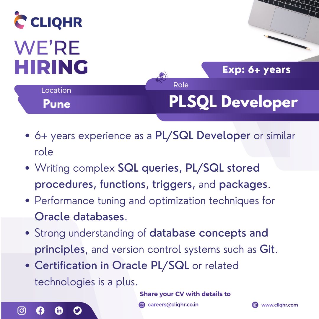 CLIQHR Recruitment Services on LinkedIn: #hiring #sqldeveloper #sqljobs ... CLIQHR Recruitment Services on LinkedIn: #hiring #sqldeveloper #sqljobs ...