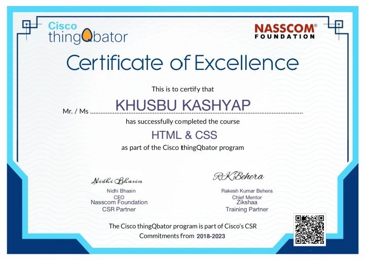 KHUSBU KASHYAP on LinkedIn: #html #css #cisco #ciscocertification KHUSBU KASHYAP on LinkedIn: #html #css #cisco #ciscocertification