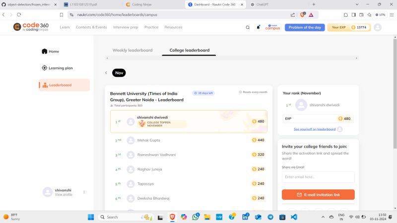 Shivanshi Dwivedi on LinkedIn: #collegetopper #codingninjas # ... Shivanshi Dwivedi on LinkedIn: #collegetopper #codingninjas # ...