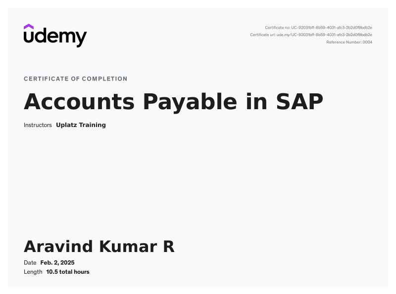 Excited to share that I've just completed the 'S4 HANA Accounts ... Excited to share that I've just completed the 'S4 HANA Accounts ...
