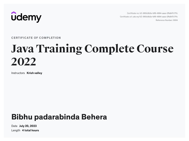 BIBHU PADARABINDA BEHERA on LinkedIn: #javaprogramming #udemycourse #udemy BIBHU PADARABINDA BEHERA on LinkedIn: #javaprogramming #udemycourse #udemy