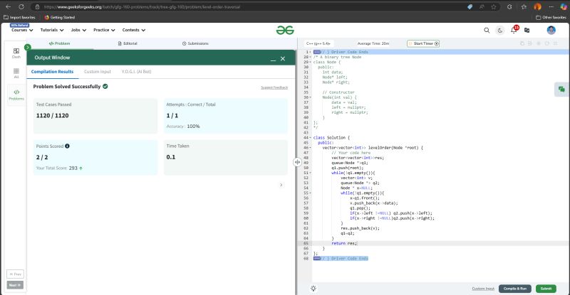 #gfg160daysofcode #geeksforgeeks #codingchallenge #levelordertraversal ... #gfg160daysofcode #geeksforgeeks #codingchallenge #levelordertraversal ...