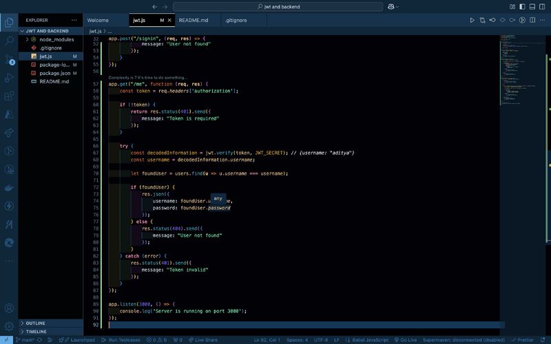 Aditya Raj on LinkedIn: #jwt #nodejs #authentication #backenddevelopment Aditya Raj on LinkedIn: #jwt #nodejs #authentication #backenddevelopment