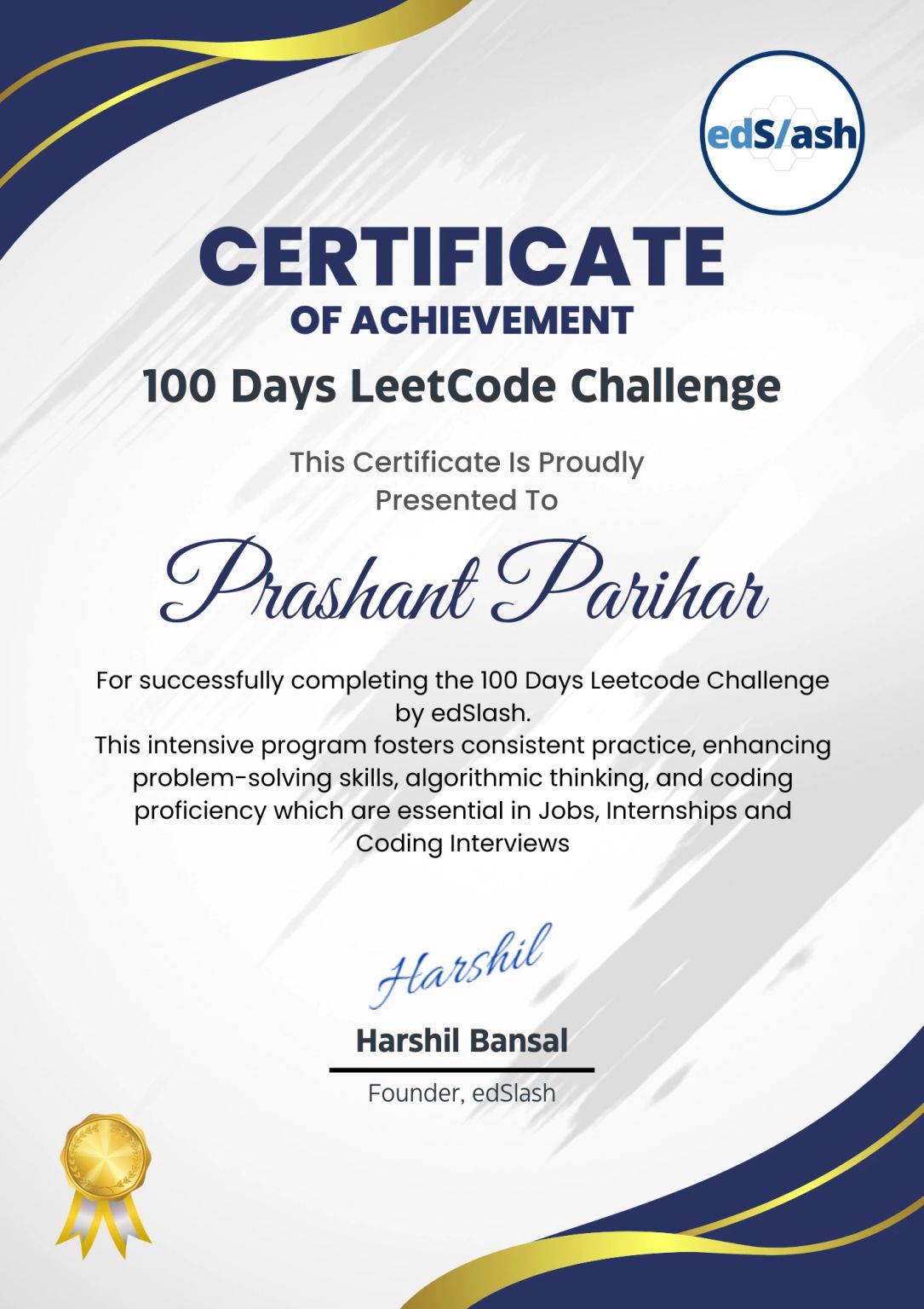 Prashant Parihar on LinkedIn: #100daysofcodechallenge #dsawithedslash # ... Prashant Parihar on LinkedIn: #100daysofcodechallenge #dsawithedslash # ...