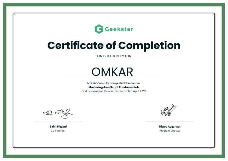 #javascript #webdevelopment #geekster #learningjourney… | OMKAR GAIDANKAR #javascript #webdevelopment #geekster #learningjourney… | OMKAR GAIDANKAR