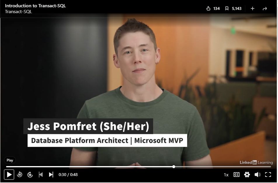 Rob Sewell on LinkedIn: Learn T-SQL with Jess. Rob Sewell on LinkedIn: Learn T-SQL with Jess.