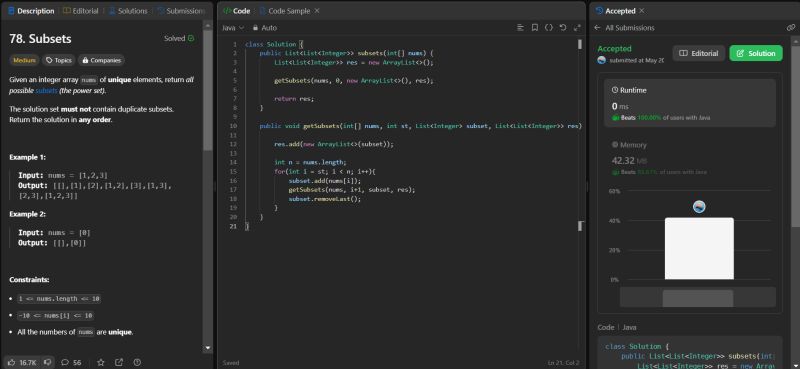 My LeetCode conquest: Subsets | Suyash Vikram Singh posted on the topic ... My LeetCode conquest: Subsets | Suyash Vikram Singh posted on the topic ...