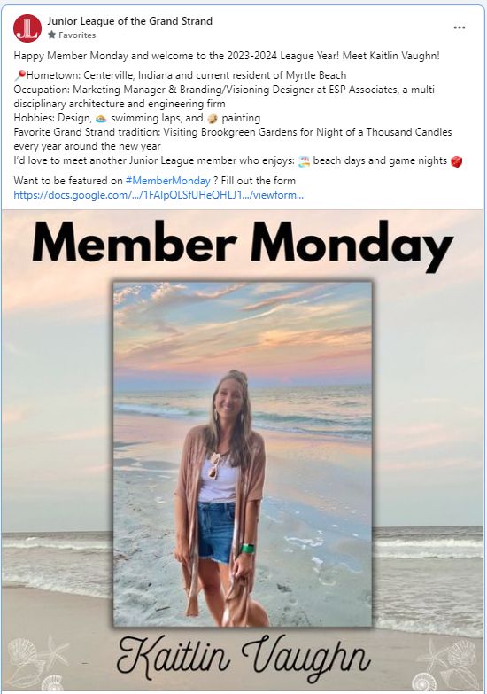 J. Kaitlin Vaughn, AIGA on LinkedIn: #juniorleague #myrtlebeach #community J. Kaitlin Vaughn, AIGA on LinkedIn: #juniorleague #myrtlebeach #community