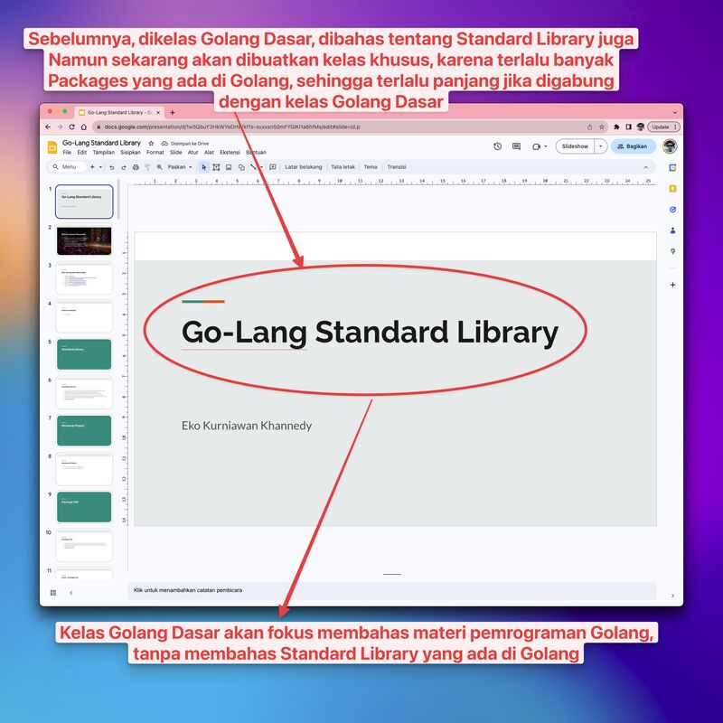 Programmer Zaman Now on LinkedIn: bikin slide kelas golang standard library Programmer Zaman Now on LinkedIn: bikin slide kelas golang standard library