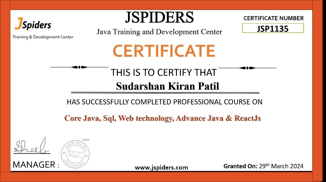 Sudarshan Patil on LinkedIn: #qspiders #jspiders # ... Sudarshan Patil on LinkedIn: #qspiders #jspiders # ...