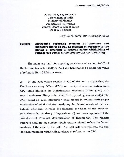 Aman Satish and Company on LinkedIn: CBDT, vide Instruction No. 2/2023 ... Aman Satish and Company on LinkedIn: CBDT, vide Instruction No. 2/2023 ...